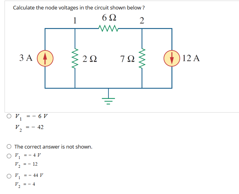 Solved Calculate the node voltages in ﻿the circuit shown | Chegg.com