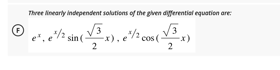 Solved Given the third-order linear homogeneous differential | Chegg.com