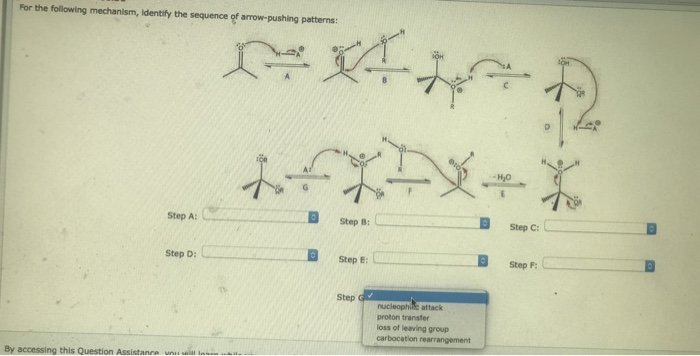 Solved For the following mechanism, identity the sequence of | Chegg.com
