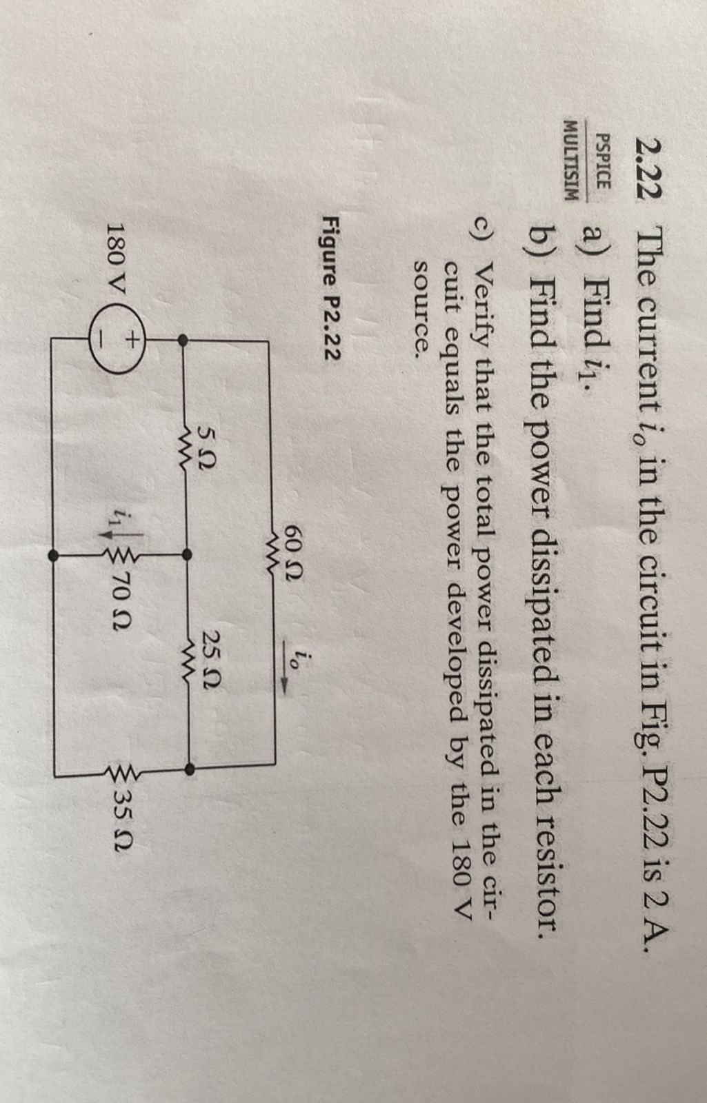 Solved 2.22 The current io in the circuit in Fig. P2.22 is 2 | Chegg.com