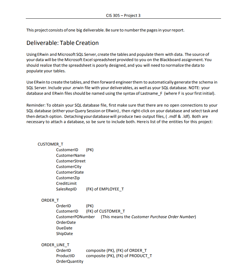 Solved CIS 305 -Project 3 This project consists of one big | Chegg.com