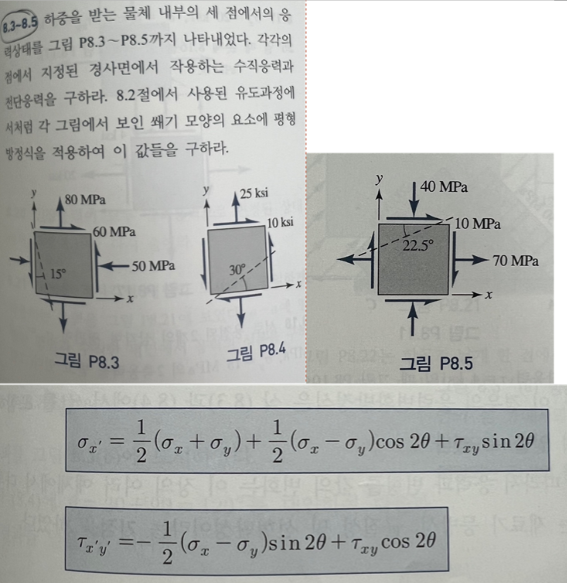 The states of ﻿stress at ﻿three points in ﻿a loaded | Chegg.com
