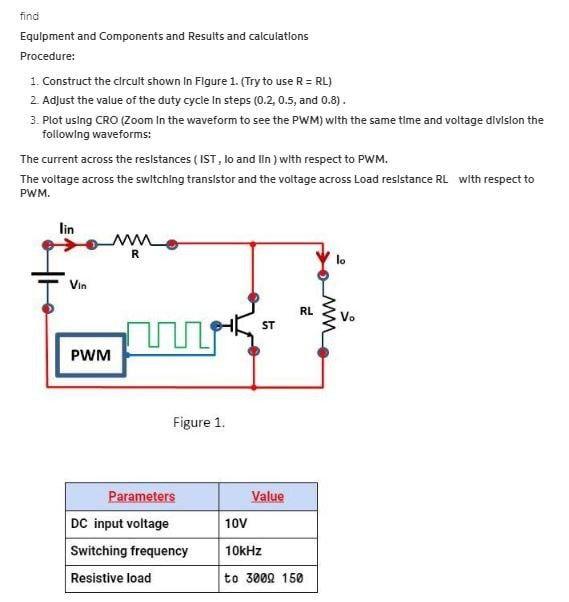Solved find Equipment and Components and Results and | Chegg.com