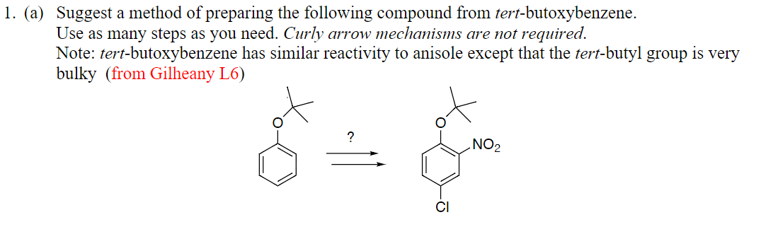 Solved (a) ﻿Suggest a method of preparing the following | Chegg.com