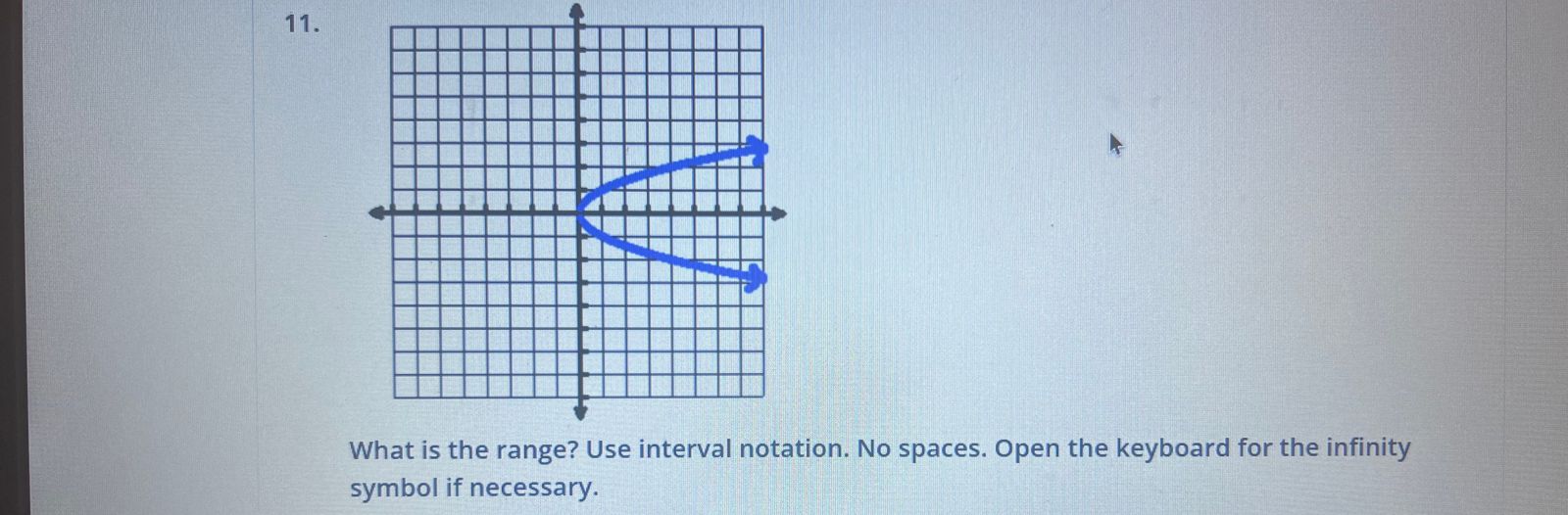 Solved What is the range? Use interval notation. No spaces. | Chegg.com
