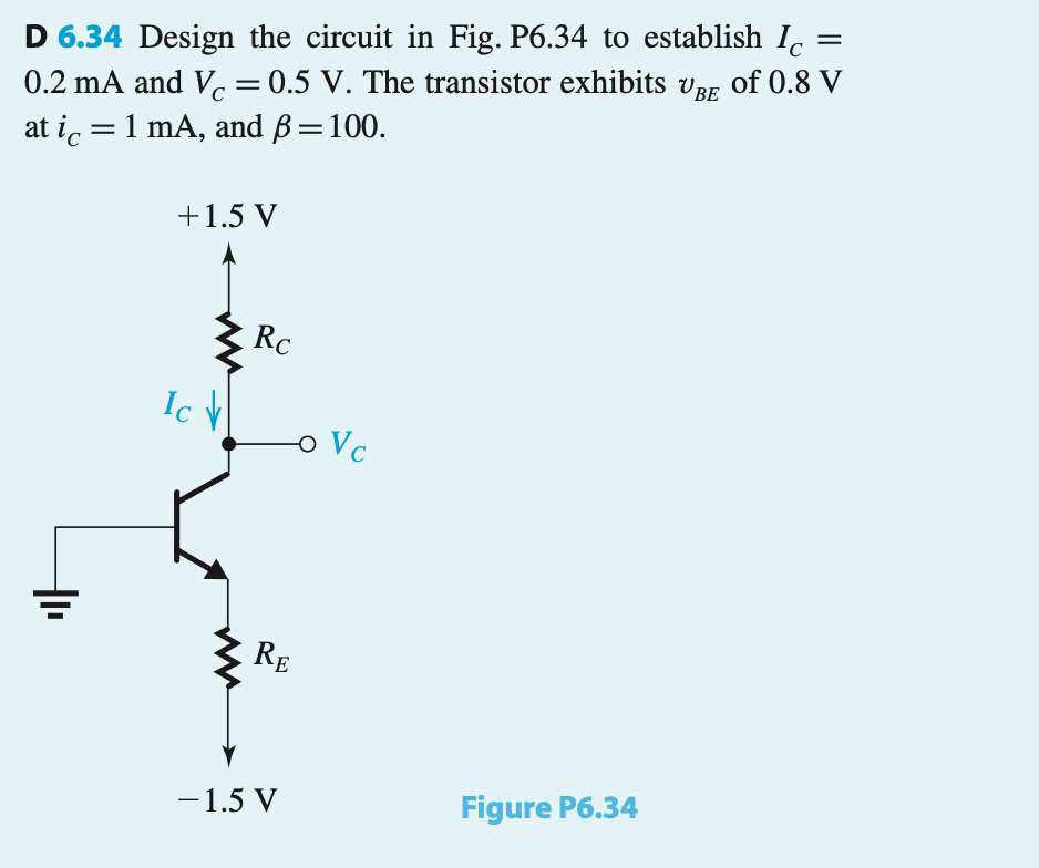 Solved D 6.34 Design the circuit in Fig. P6.34 to establish | Chegg.com