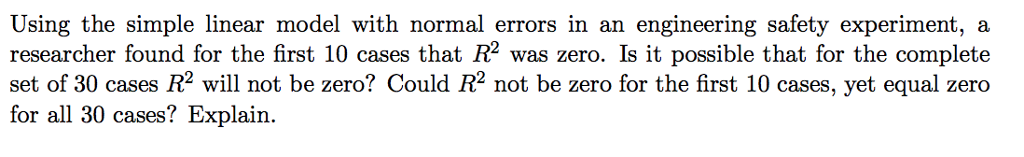 Solved Using the simple linear model with normal errors in | Chegg.com
