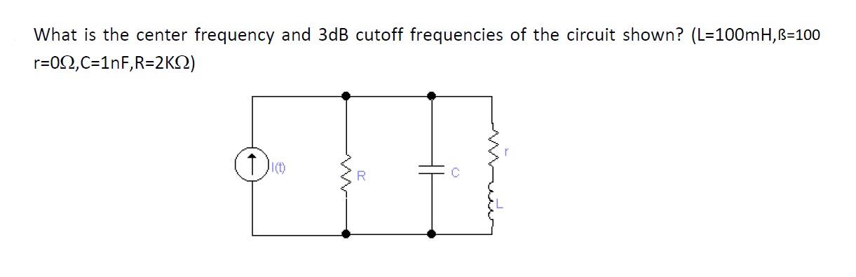 Solved What is the center frequency and 3dB cutoff | Chegg.com