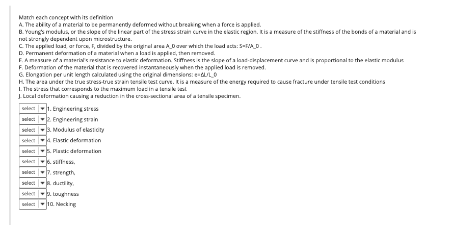 Solved Match each concept with its definition A. The ability | Chegg.com