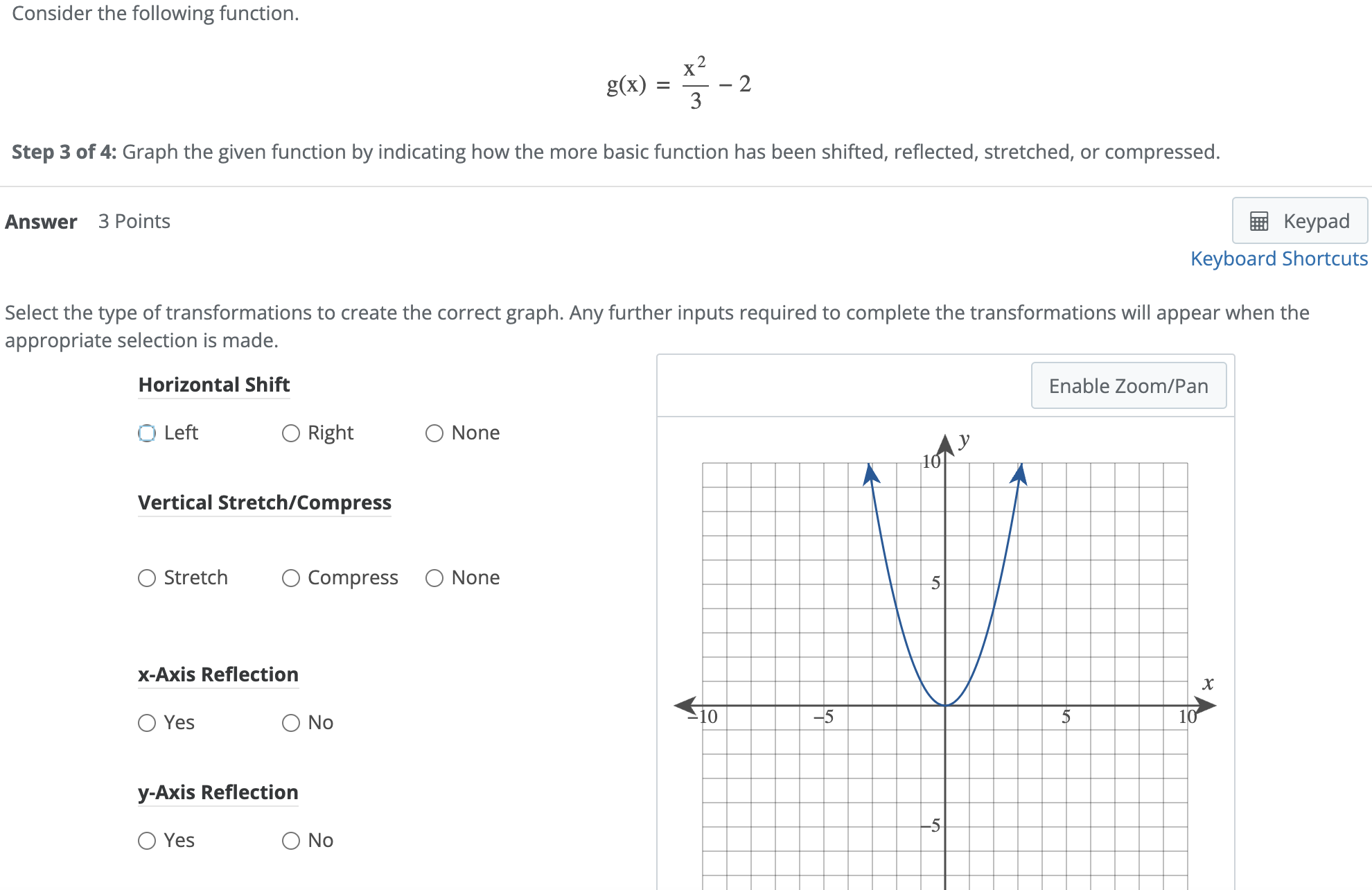 Solved Consider the following function. g(x)=3x2−2 Step 2 of | Chegg.com