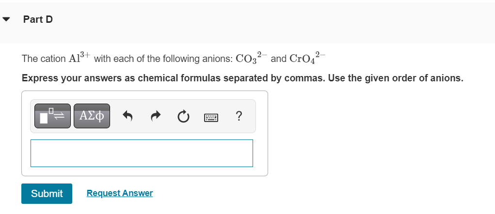 Solved The cation Al3+ with each of the following anions: | Chegg.com