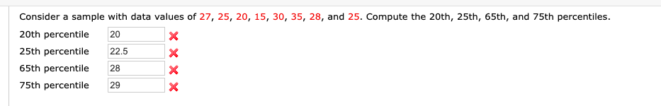 Solved Consider a sample with data values of 27, 25, 20, 15, | Chegg.com
