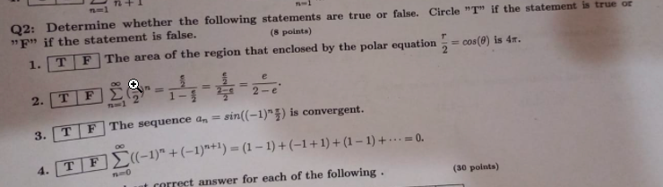 Solved Q2: Determine whether the following statements are | Chegg.com
