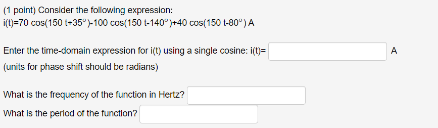 Solved (1 point) Consider the following expression: | Chegg.com