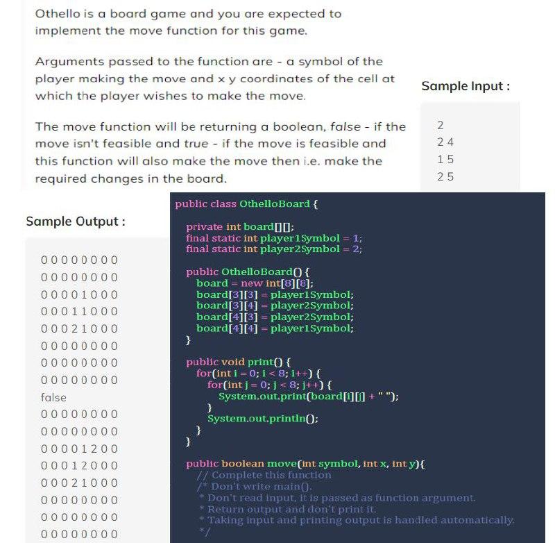 Solved Othello is a board game and you are expected to | Chegg.com