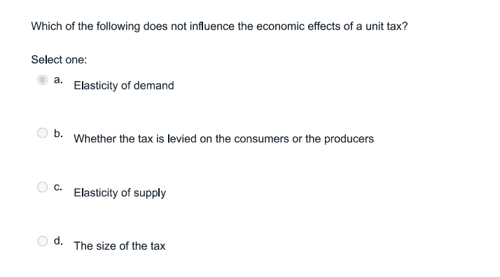 Solved Which Of The Following Does Not Influence The