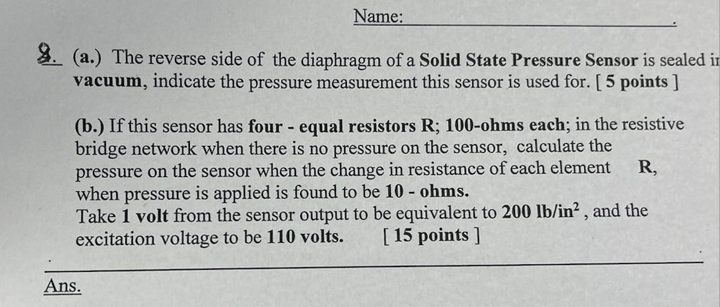 Name: 8. (a.) The reverse side of the diaphragm of a | Chegg.com