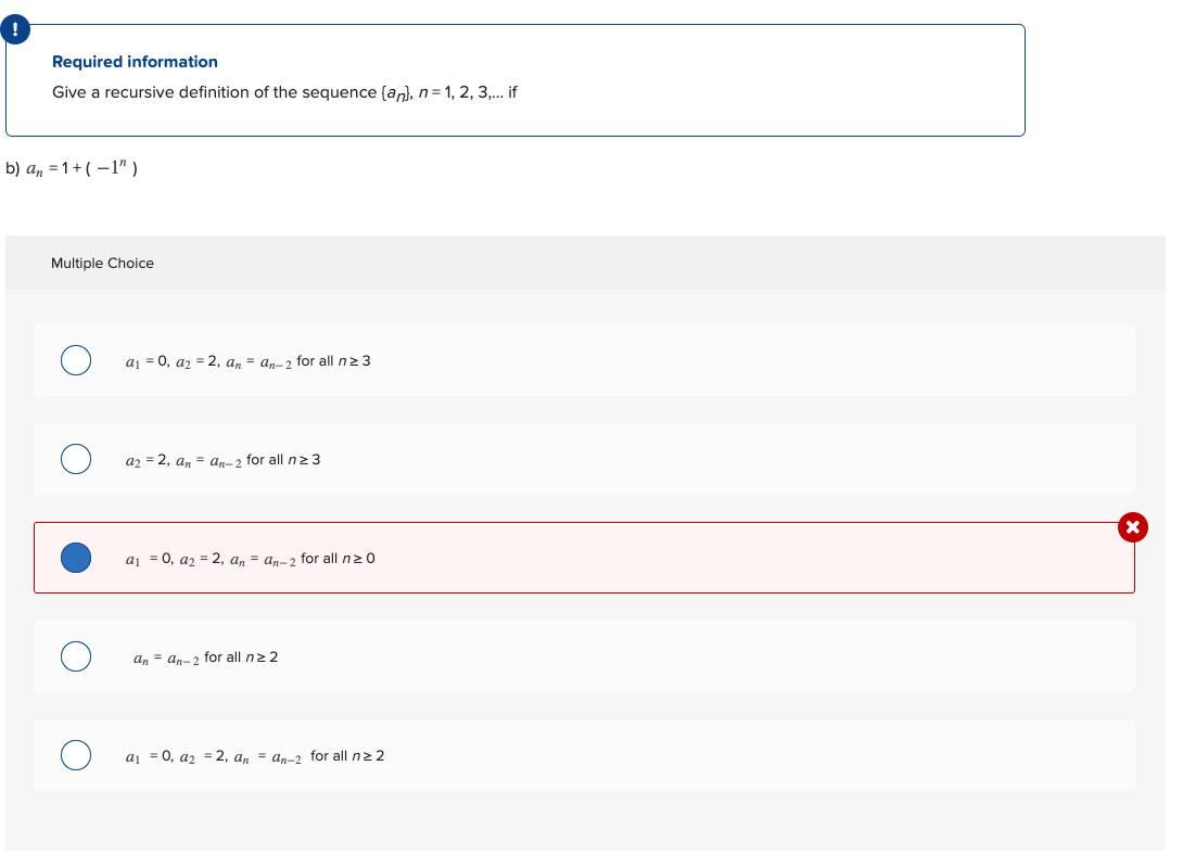 Solved Required information Give a recursive definition of | Chegg.com