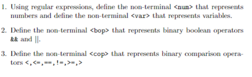 Solved For this homework, you will write BNF grammars for | Chegg.com