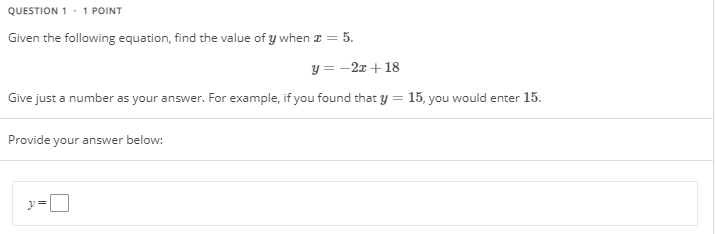 Solved QUESTION 1.1 POINT Given the following equation, find | Chegg.com