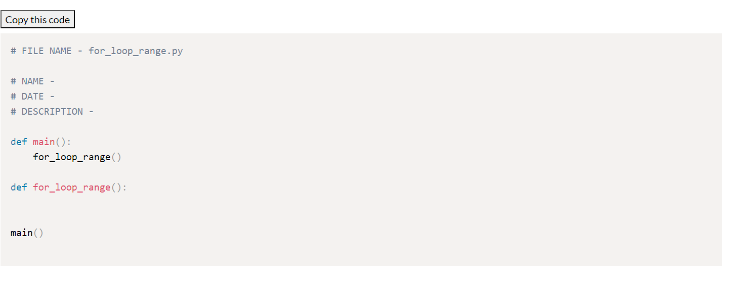 Solved Building on for_loop_range and using what we covered | Chegg.com