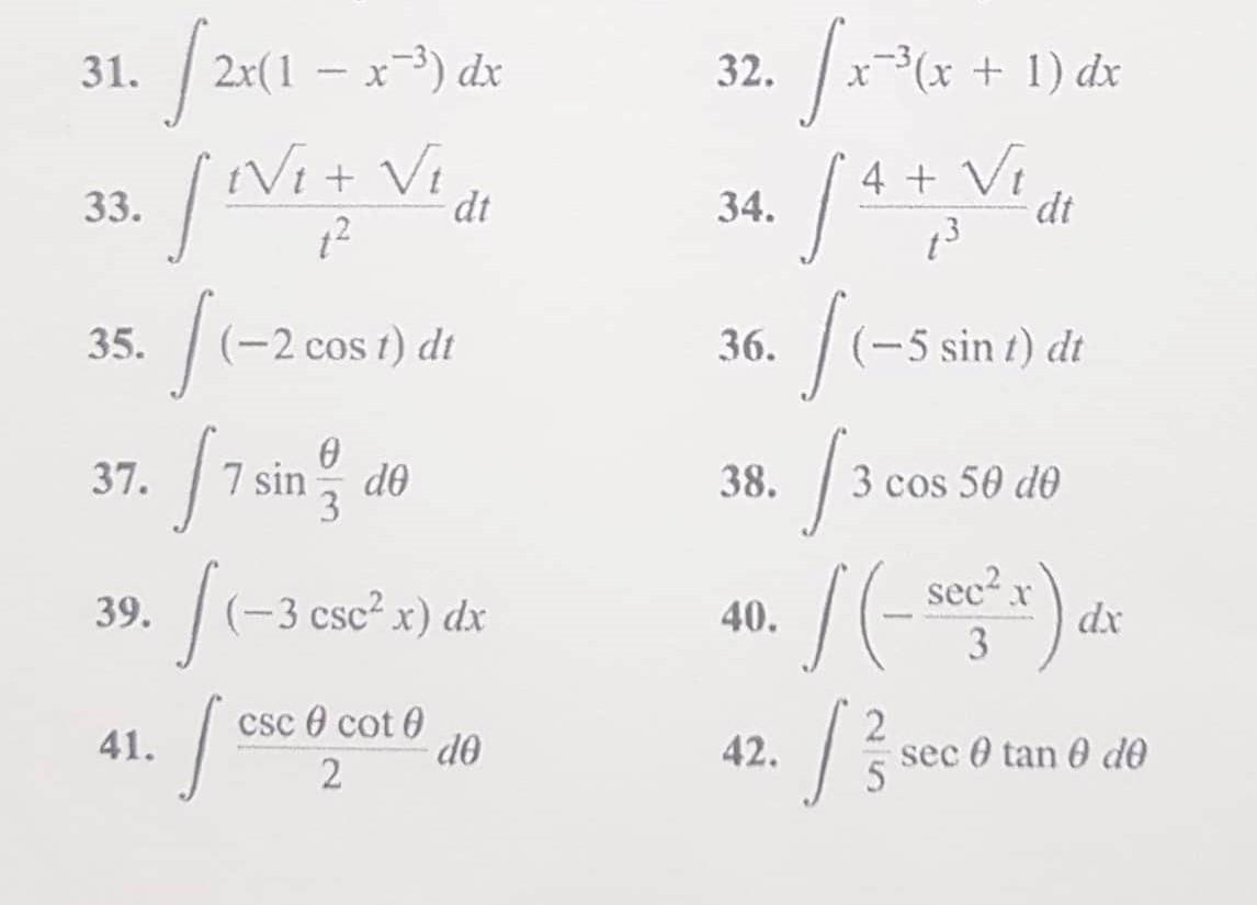 Solved Finding Indefinite Integrals In Exercises 17-54, find | Chegg.com