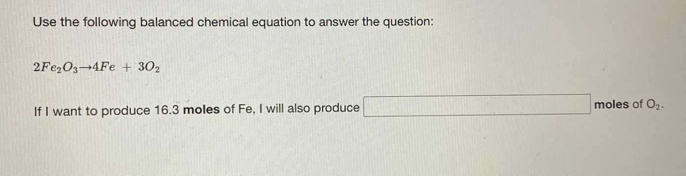 Solved Use the following balanced chemical equation to | Chegg.com