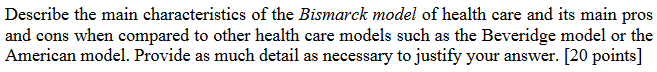 Solved Describe the main characteristics of the Bismarck | Chegg.com