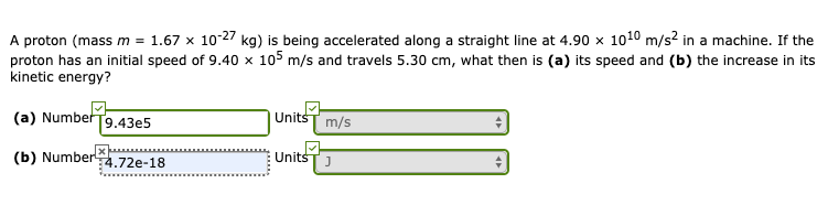 Solved A proton (mass m = 1.67 x 10-27 kg) is being | Chegg.com