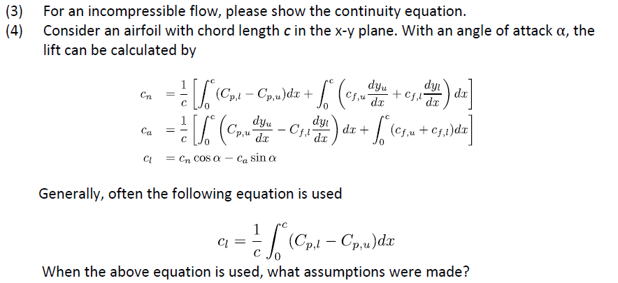 Solved (3) (4) For an incompressible flow, please show the | Chegg.com