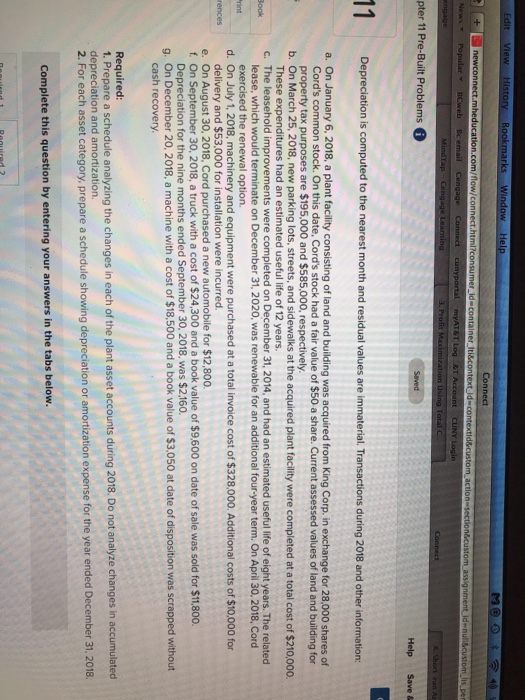 Solved Connect Pre-Built Problems Help Save a At December | Chegg.com