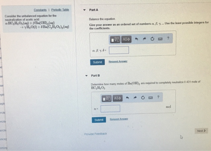 Solved Constants I Periodic Table PartA Consider the | Chegg.com