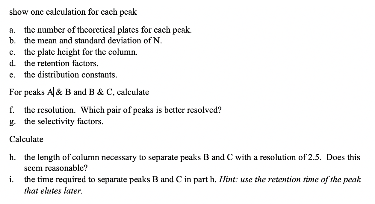 Solved show one calculation for each peak a. the number of | Chegg.com