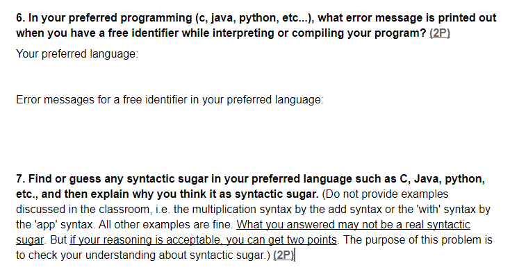 Solved 6. In your preferred programming (c, java, python, | Chegg.com