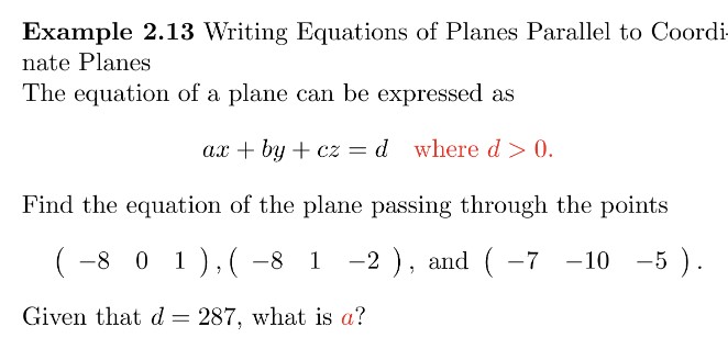 Solved Example 2.13 Writing Equations of Planes Parallel to | Chegg.com