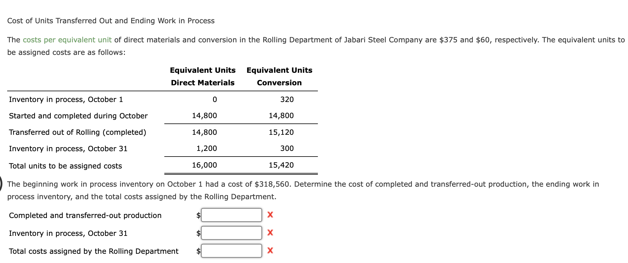 Solved Cost of Units Transferred Out and Ending Work in | Chegg.com