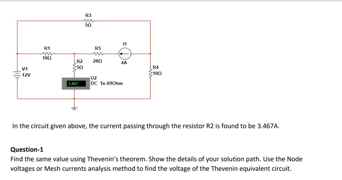 Solved In the circuit given above, the current passing | Chegg.com