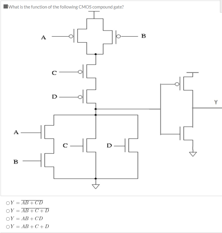 Solved What is the function of the following CMOS compound | Chegg.com