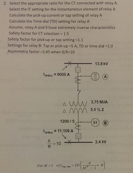 Select the appropriate ratio for the CT connected | Chegg.com