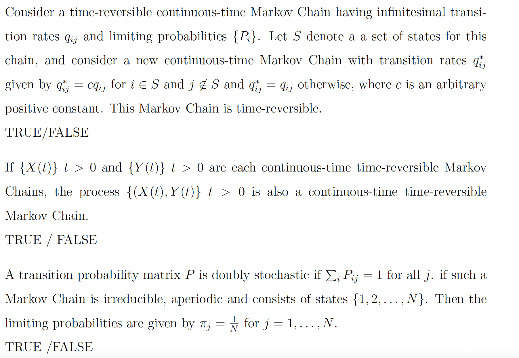 Solved Consider a time-reversible continuous-time Markov | Chegg.com