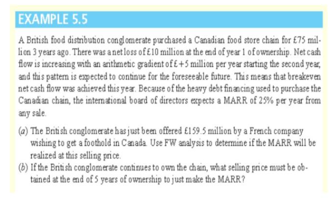 Solved EXAMPLE 5.5 A British food distribution conglomerate | Chegg.com