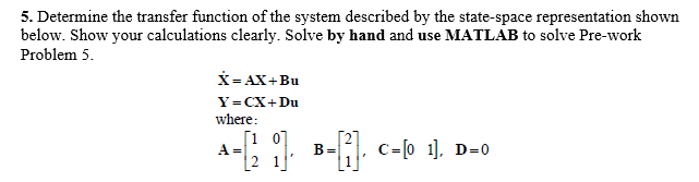 Solved 5. Determine the transfer function of the system | Chegg.com