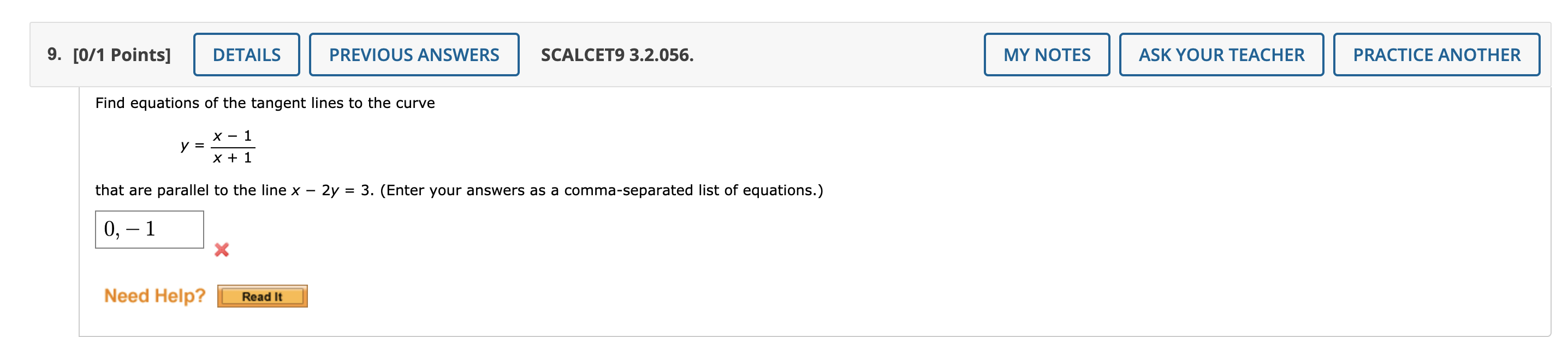 Solved 9. [O/1 Points] DETAILS PREVIOUS ANSWERS SCALCET9 | Chegg.com