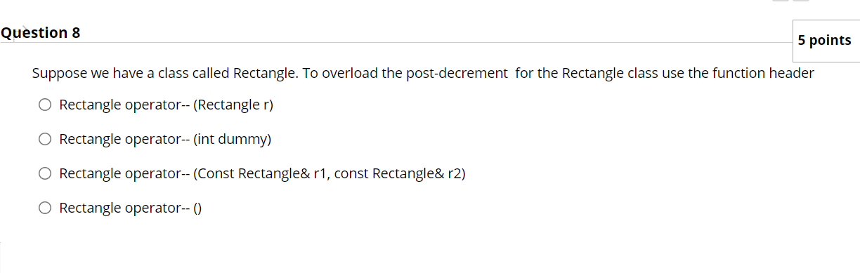 Solved Question 8 5 points Suppose we have a class called | Chegg.com