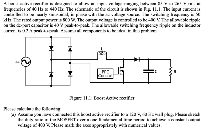 Solved A boost active rectifier is designed to allow an | Chegg.com