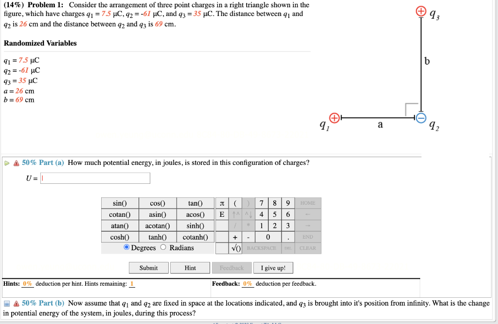 Solved (14\%) Problem 1: Consider the arrangement of three | Chegg.com