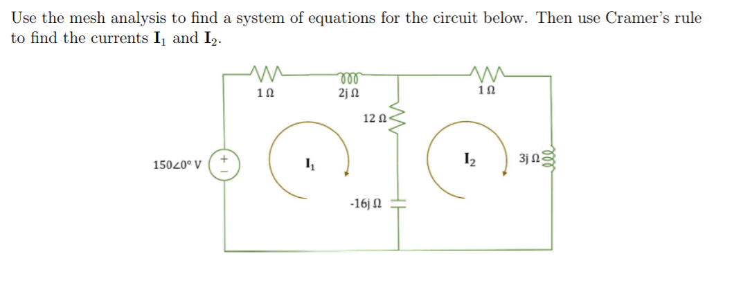 Solved Use the mesh analysis to find a system of equations | Chegg.com