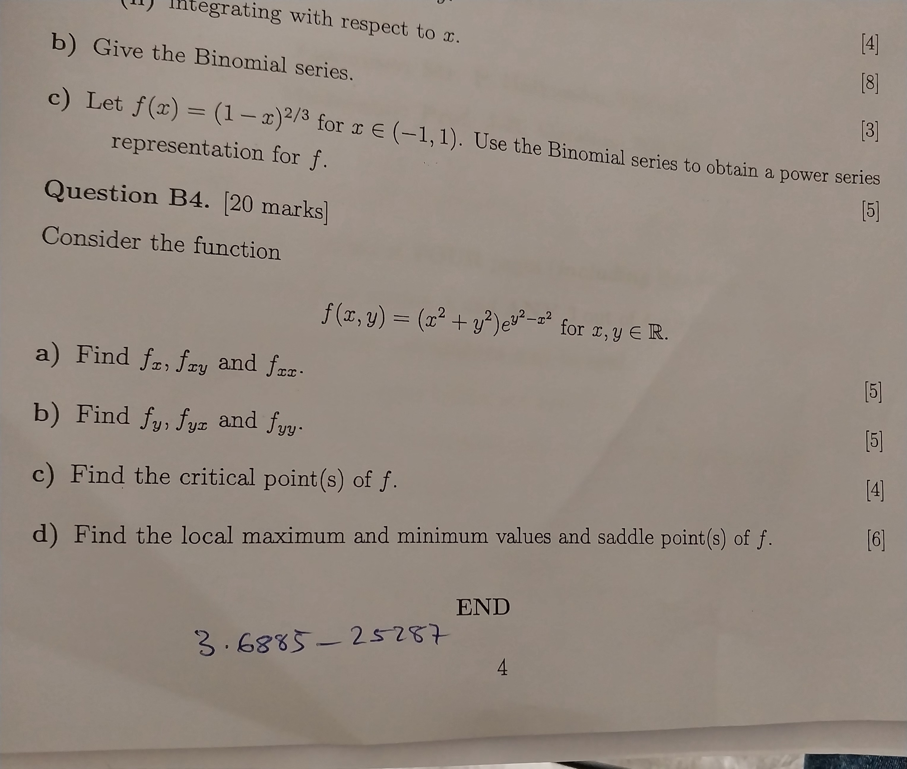 Solved Question B4. [20 ﻿marks]Consider the | Chegg.com