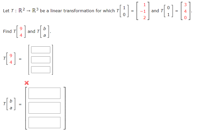 Solved Let T R2→r3 Be A Linear Transformation For Which