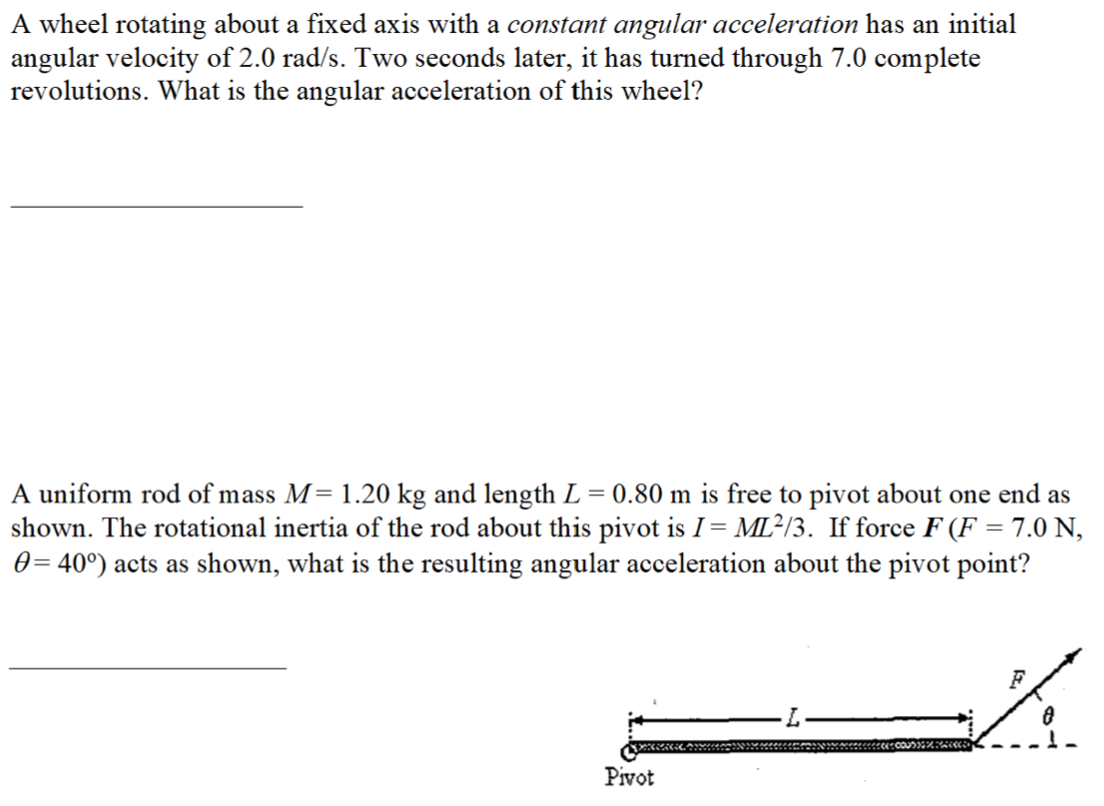 Solved A wheel rotating about a fixed axis with a constant | Chegg.com